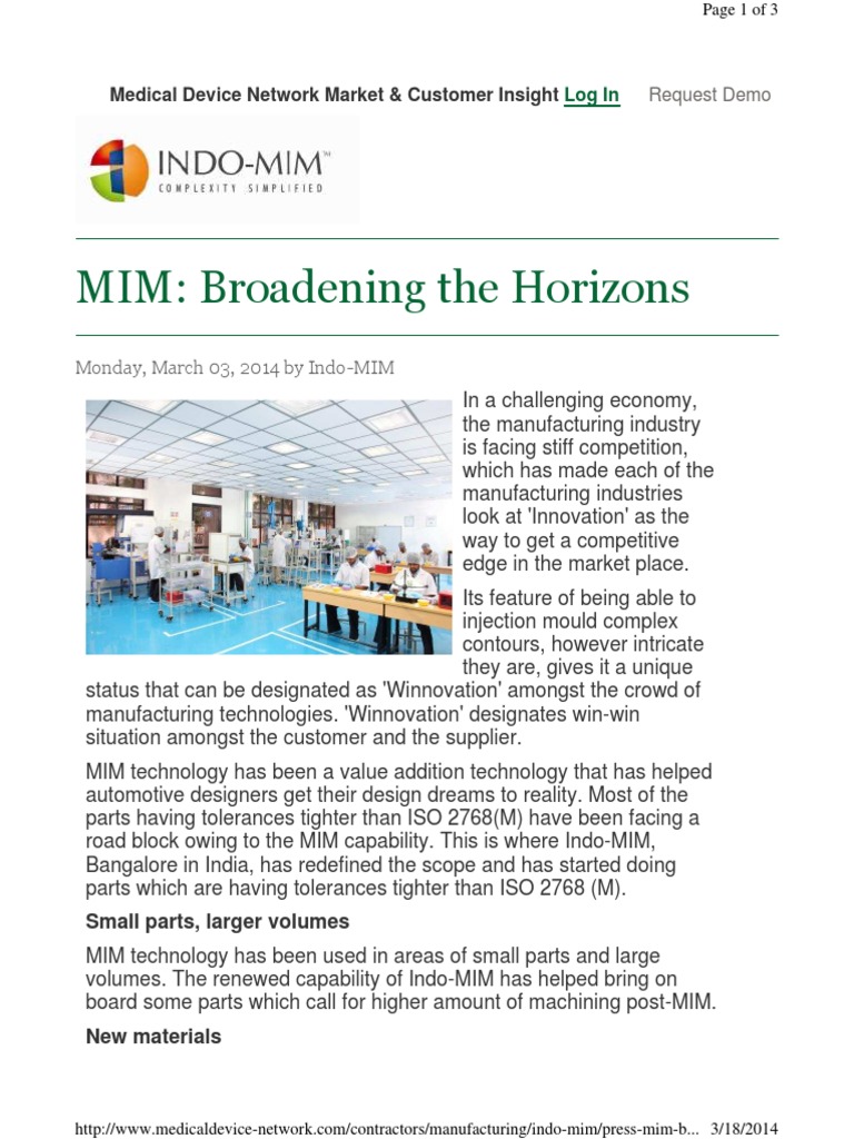 Medical Device Network-MIM | PDF | Machining | Innovation