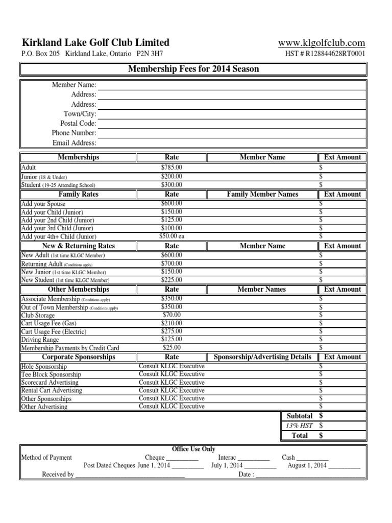 2014 Membership Rates | PDF