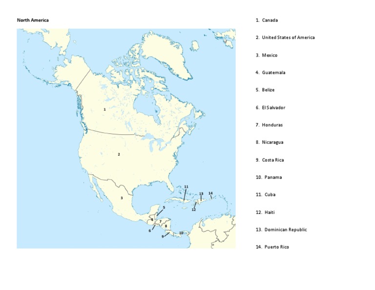 North America Map Assignment | PDF