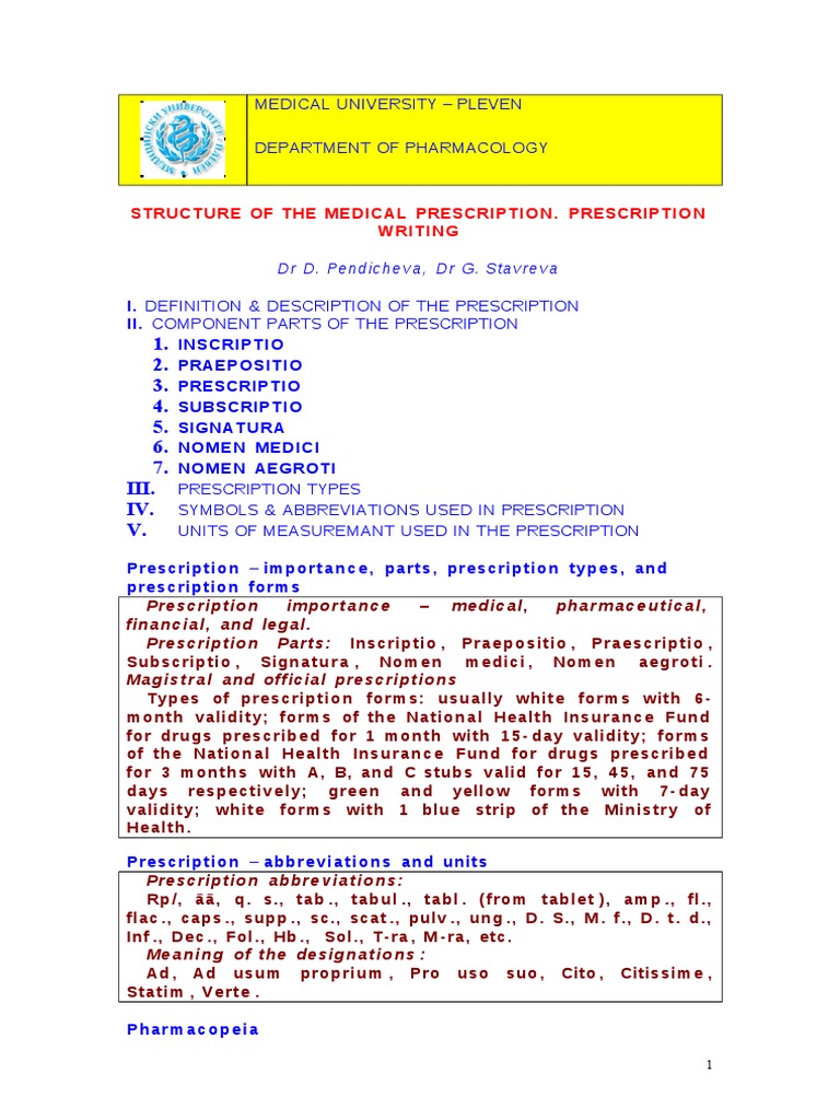 Prescription Format 5 Lines