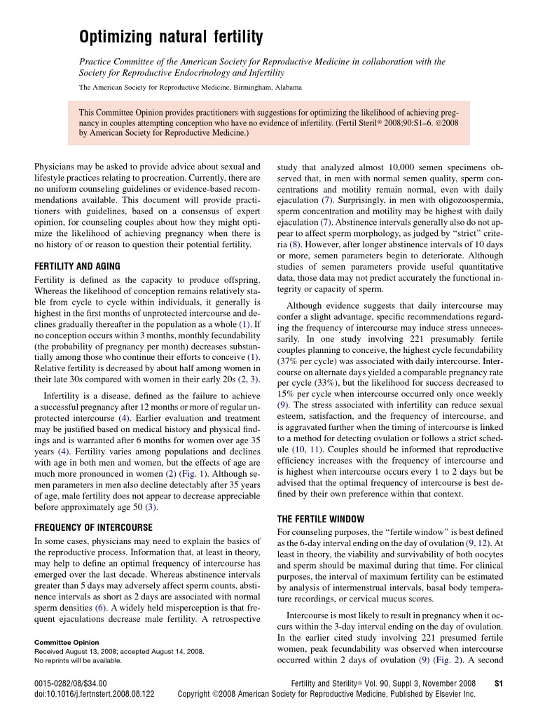 Optimizing Natural Fertility | PDF | Fertility | Sexual Intercourse