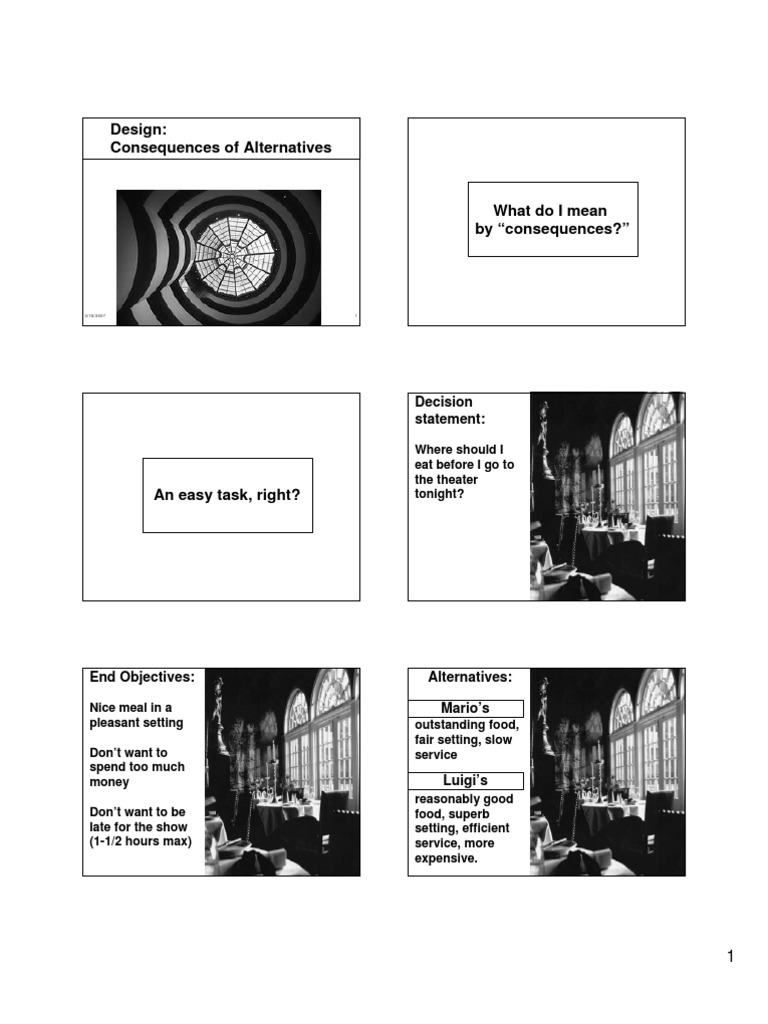 Design: Consequences of Alternatives: Decision Statement | PDF | Room ...