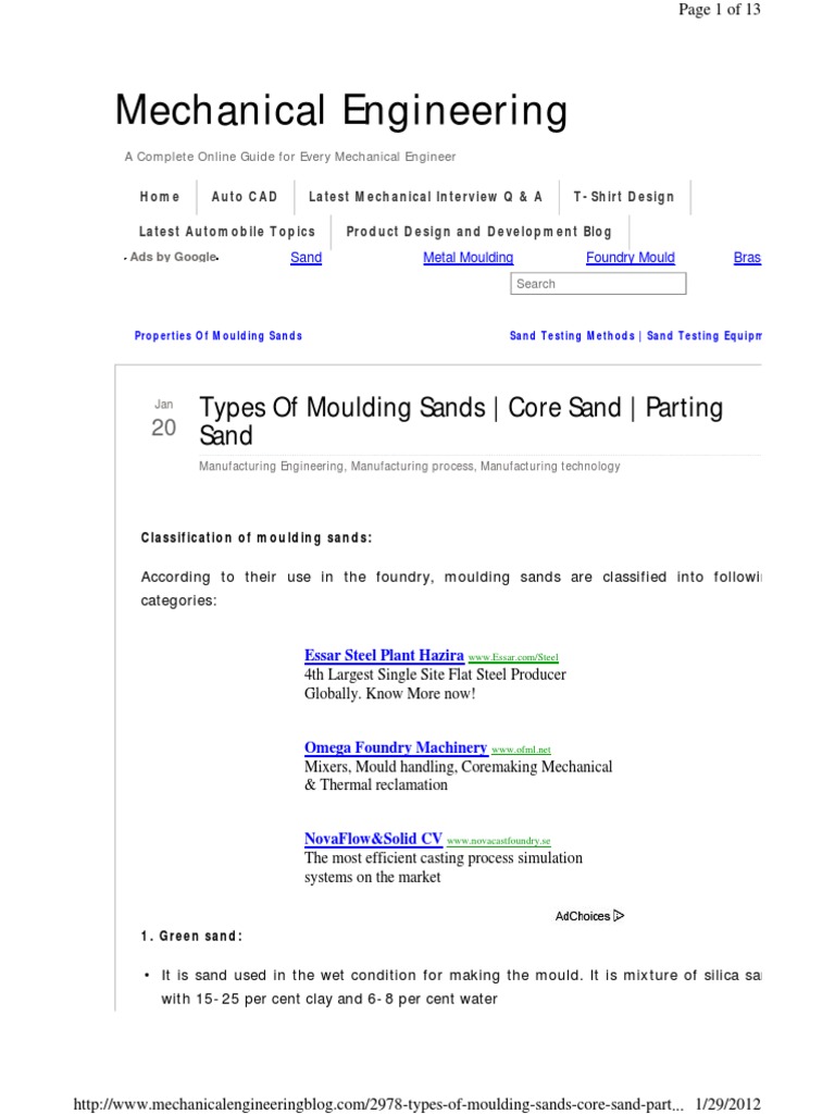 Moulding Sand | PDF