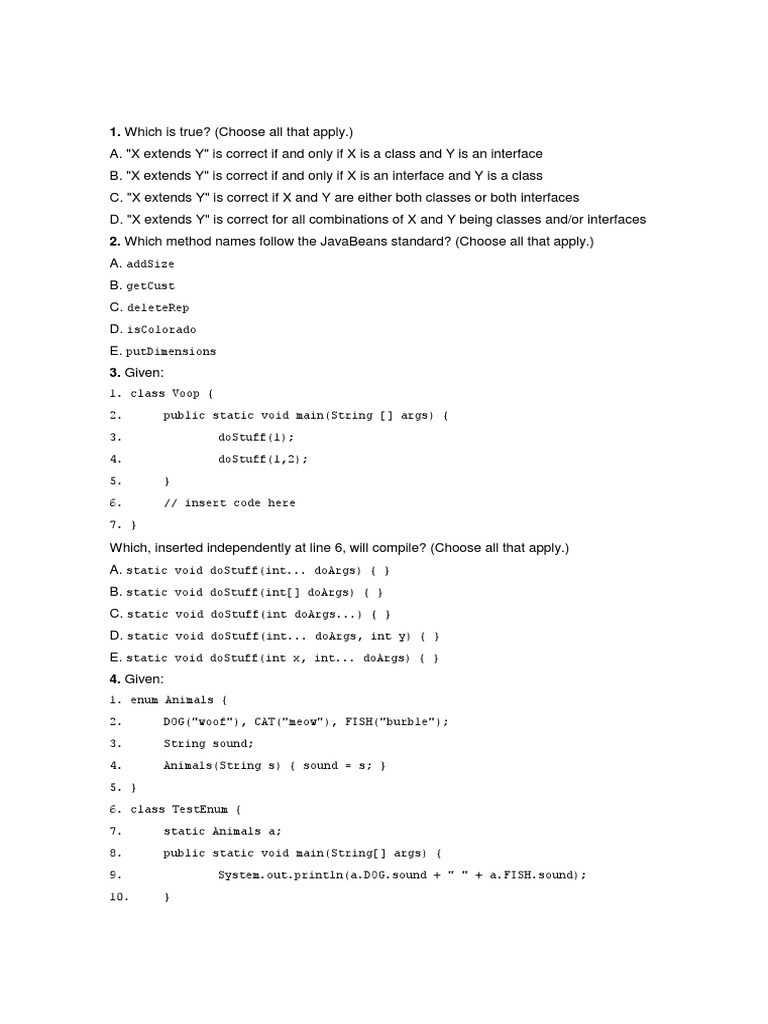 Java Test Pdf Java Programming Language Software Engineering