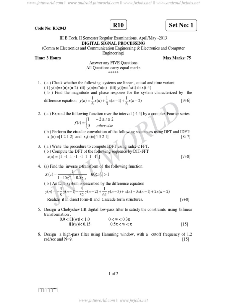 Digital Signal Processing | PDF | Digital Signal Processing | Discrete ...