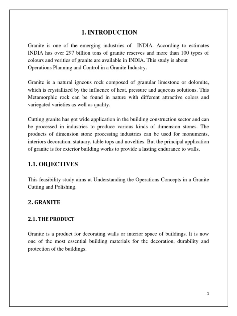 Report On Granite Industry | PDF | Granite | Marble