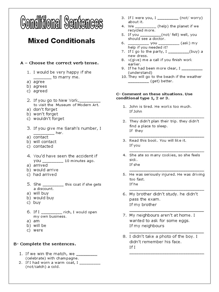 Mixed Conditionals 2013 | PDF