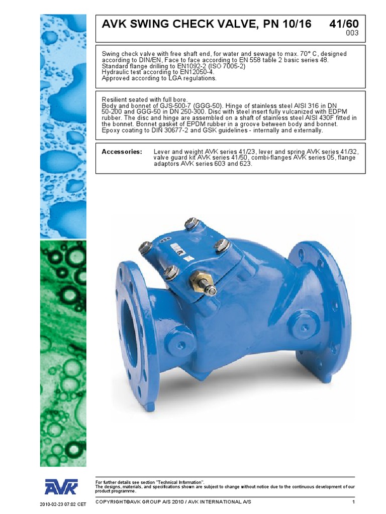 AVK Valve | PDF | Valve | Washer (Hardware)