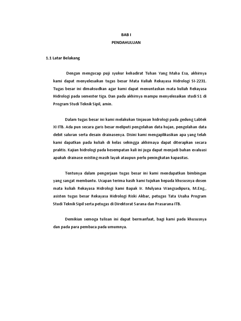 Kajian Hidrologi Drainase Labtek XI ITB | PDF | Metode & Bahan Ajar
