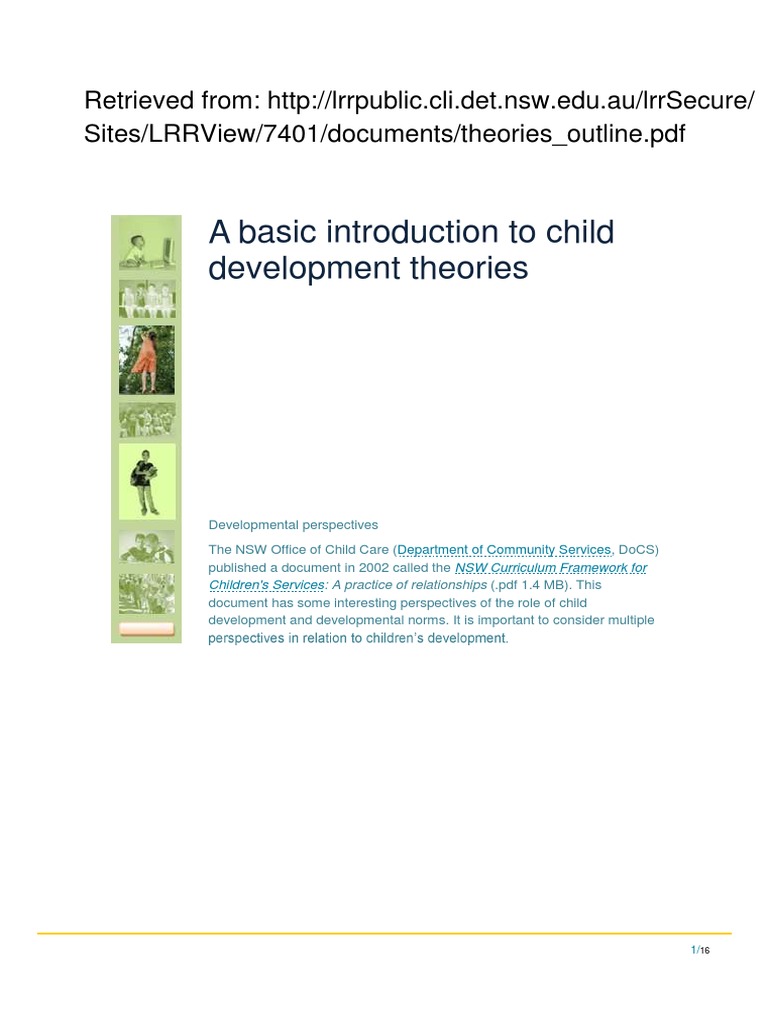 Introduction To Child Development Theories | PDF | Child Development ...
