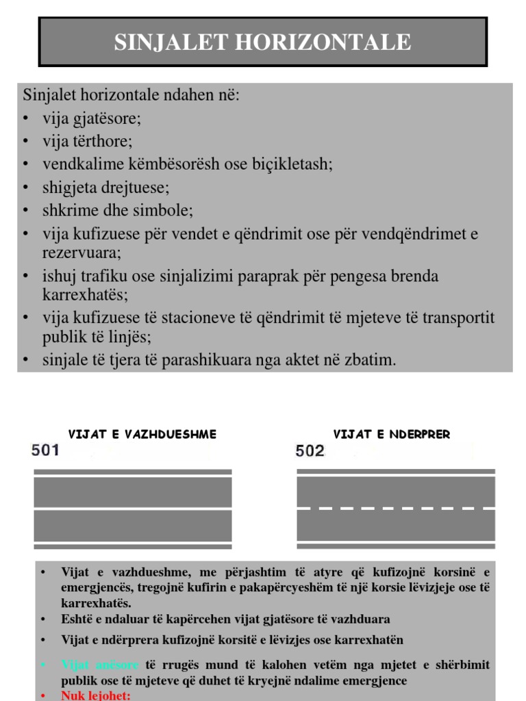 Teoria 10 Sinjalet Horizontale | PDF