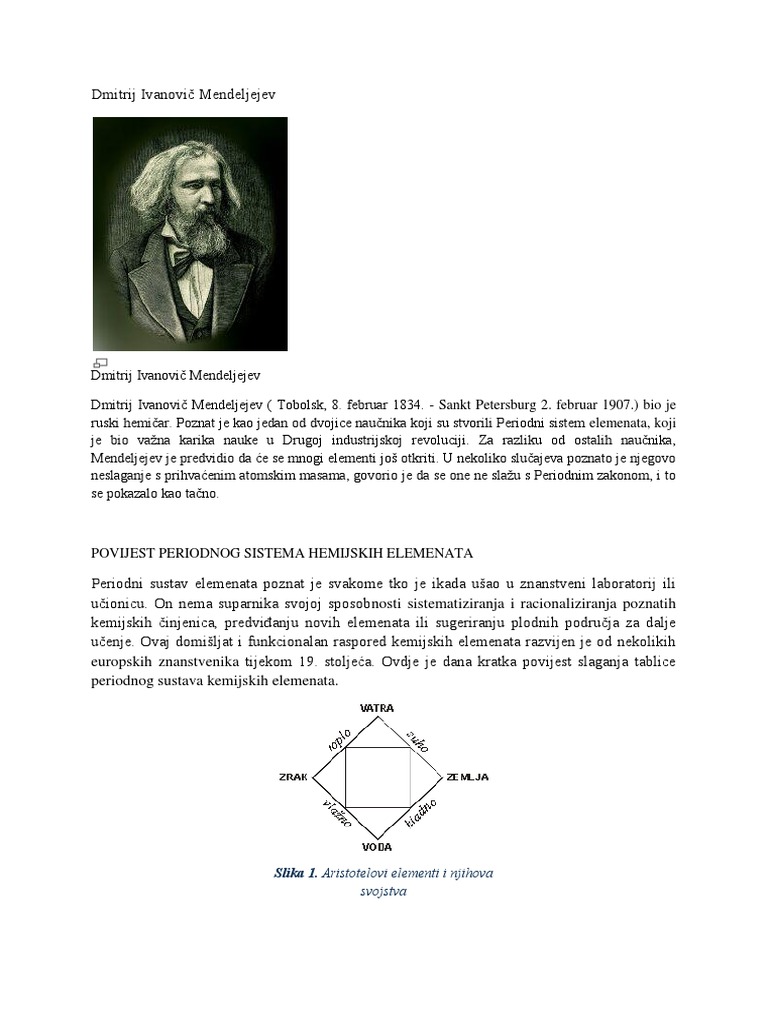 Hemicari Istorija - Periodni Sistem Elemenata | PDF