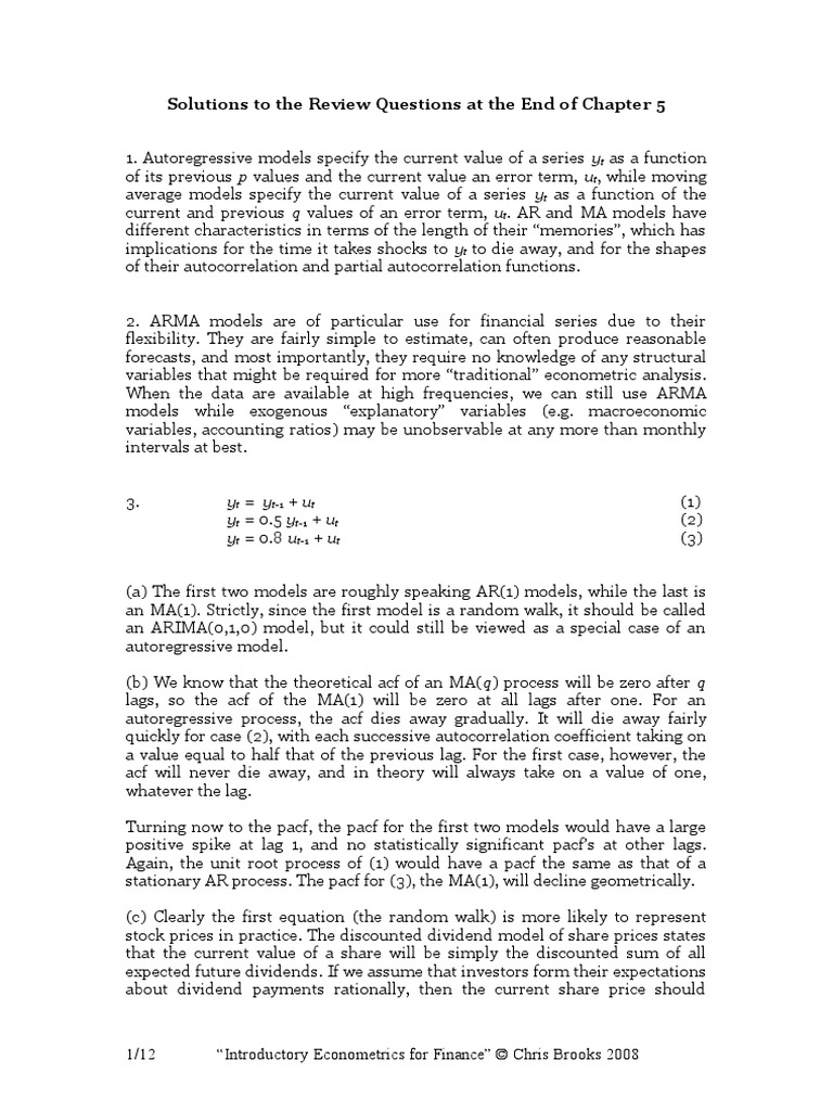 Chapter5 Solutions | PDF | Autoregressive Model | Autocorrelation