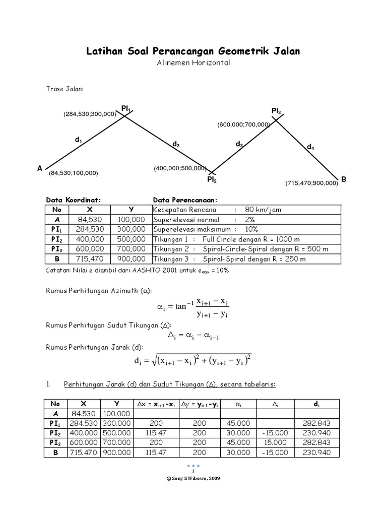 Latihan Alinemen Horizontal | PDF