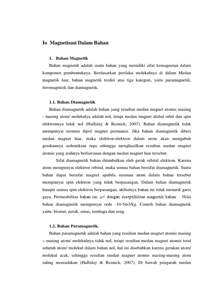 Magnetisasi Dalam Bahan | PDF