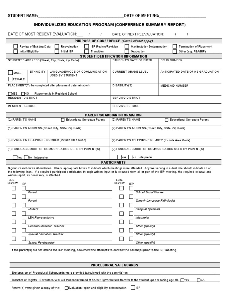 Illinois Iep Form | PDF | Individualized Education Program | Special ...