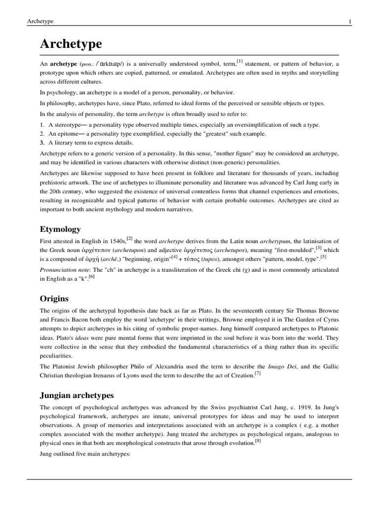 Archetype | PDF | Archetype | Psychology