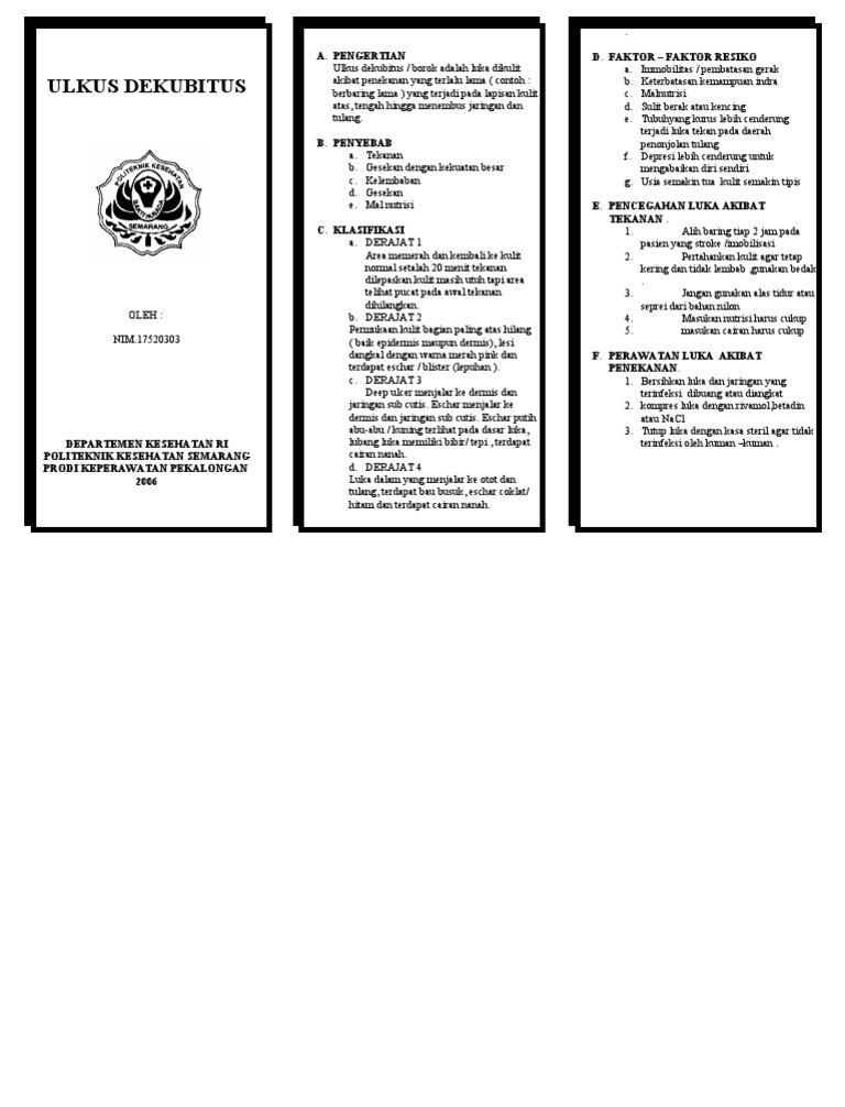 Leaflet Ulkus Dekubitus | PDF