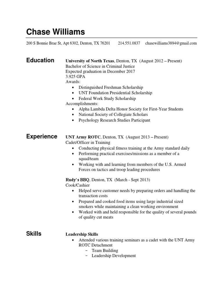 Chase Williams Resume Official | PDF