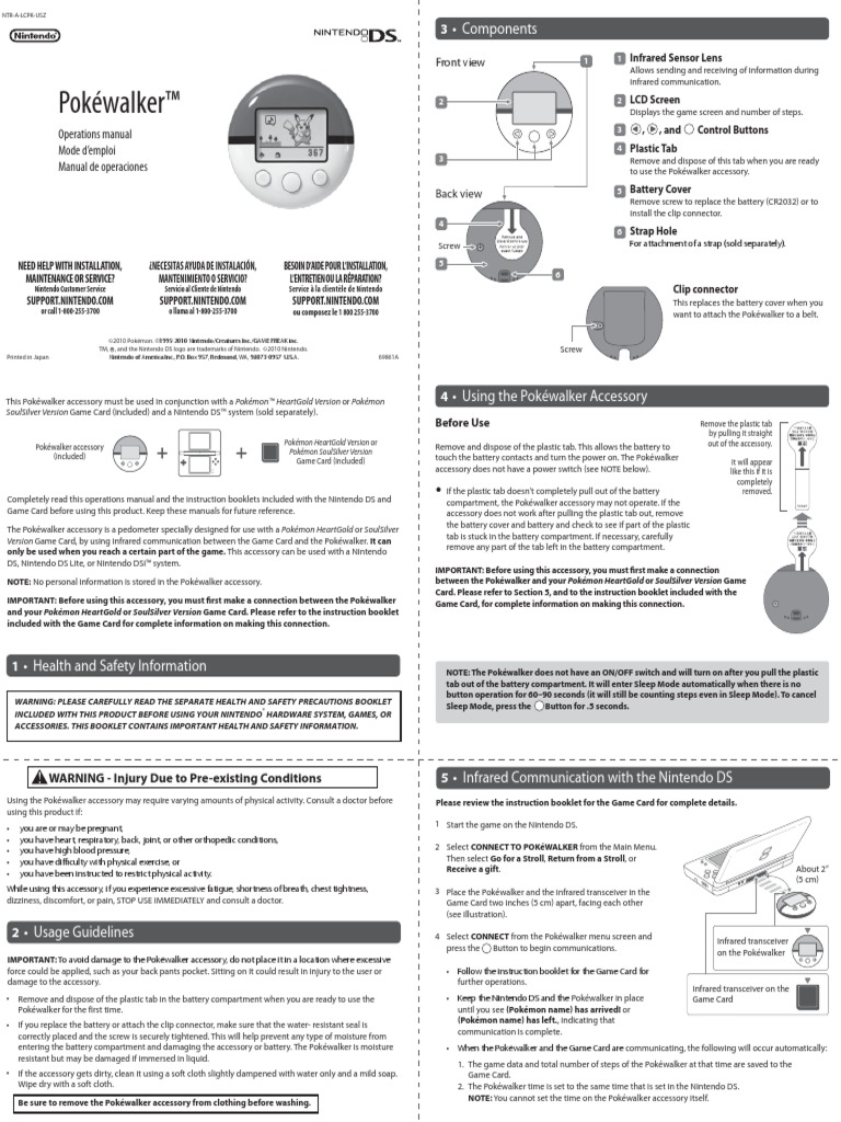 Pokewalker Tri | PDF | Nintendo | Nintendo Consoles