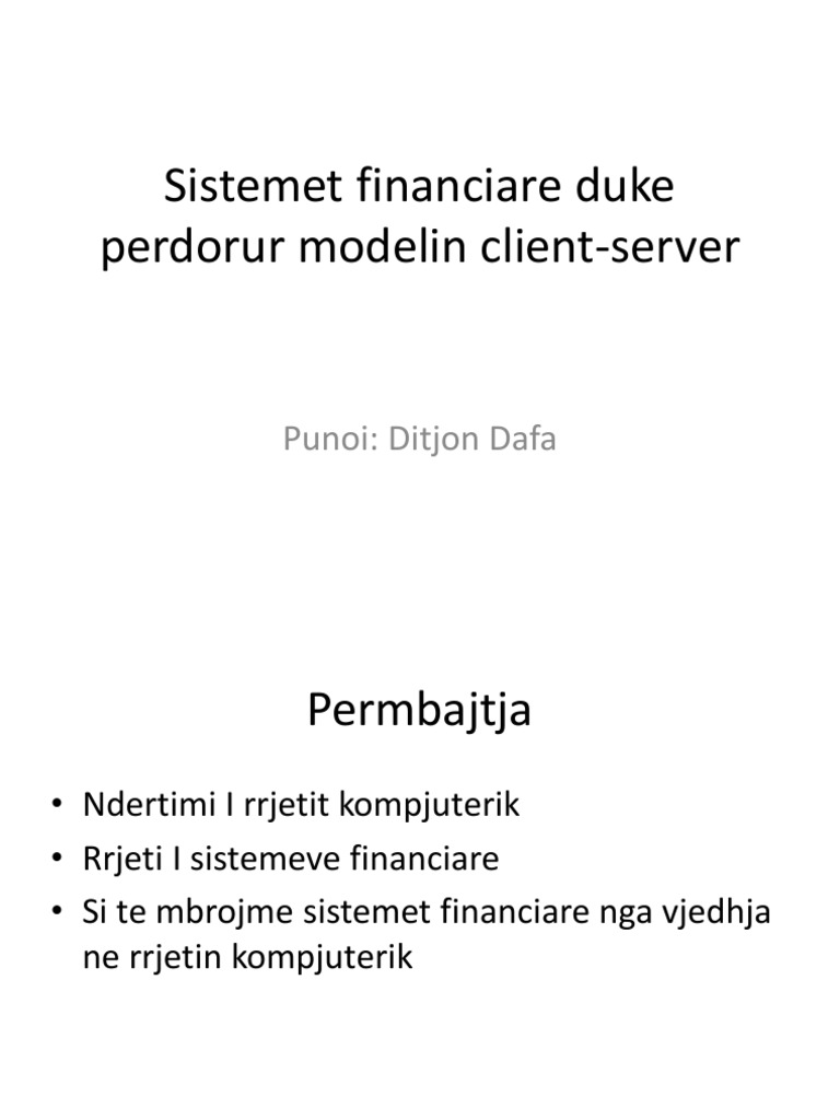 Prezantimi Rrjeta Kompjuterike | PDF