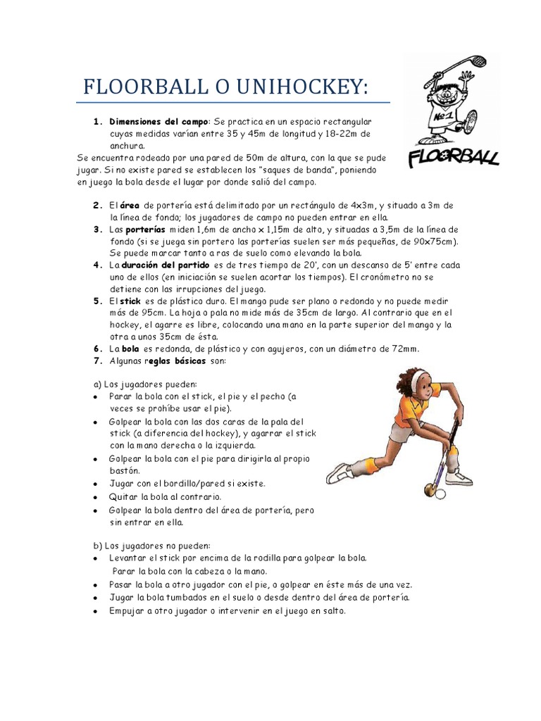 Reglamento Floorball Reducido | PDF | Deportes de equipo | Reglas y ...