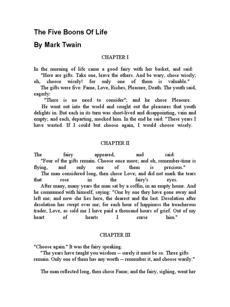 The Five Boons of Life | PDF