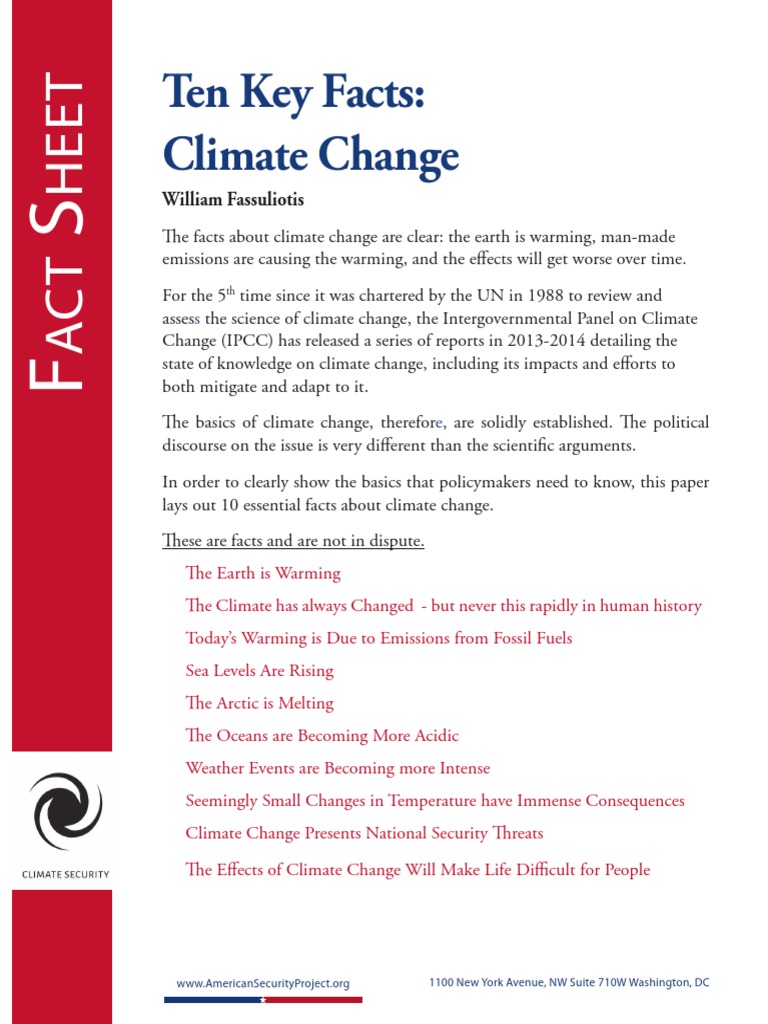 Ten Key Facts - Climate Change | PDF | Effects Of Global Warming ...