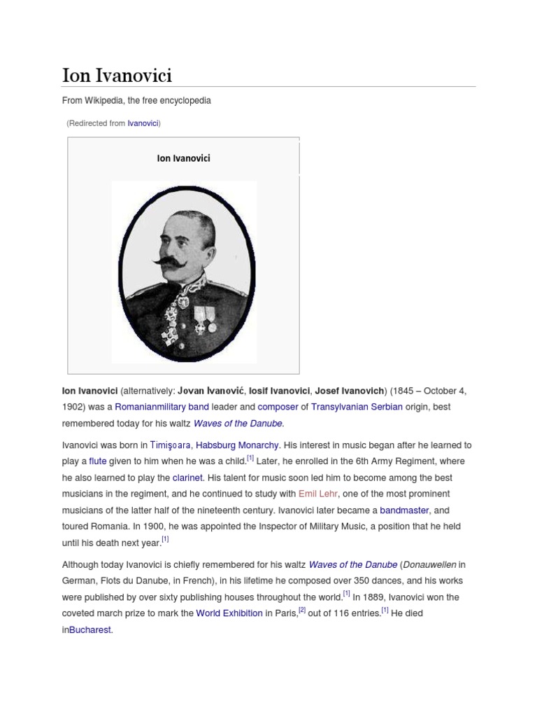 Ion Ivanovici: Composer of Danube Waves | PDF | Romania | Poetry