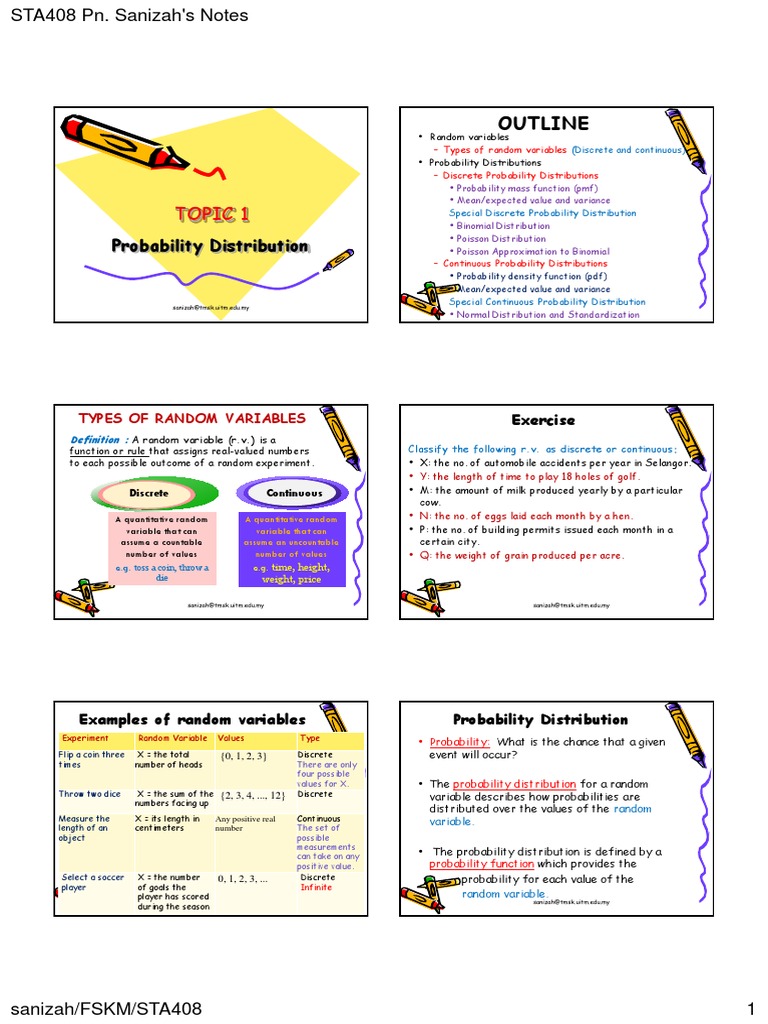 CHAPTER 1 Part 1 Student | PDF | Probability Distribution | Probability ...