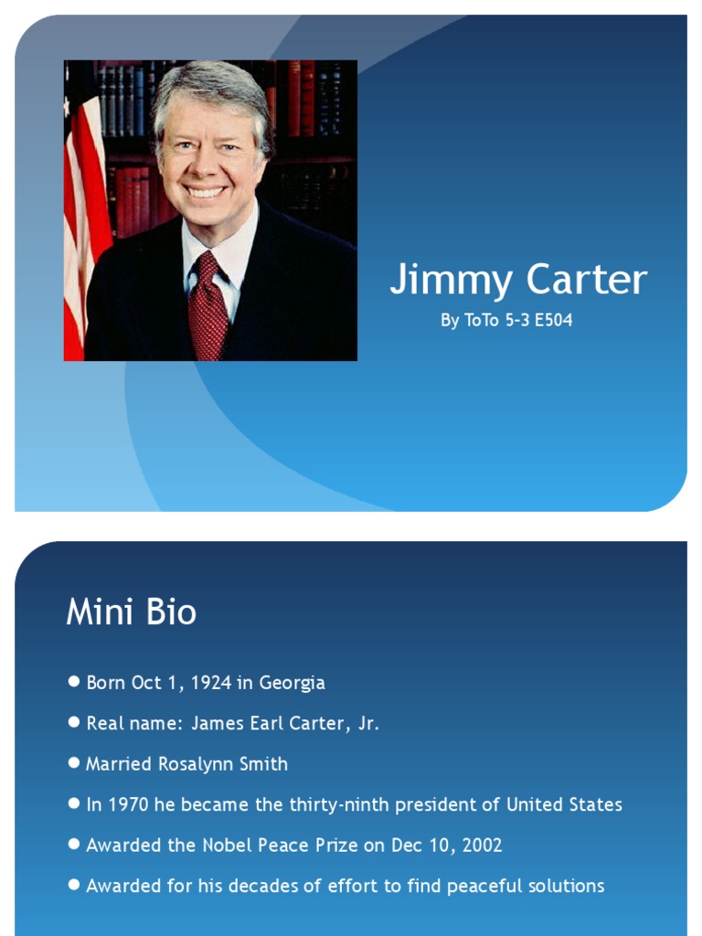 Jimmy Carter: 39th U.S. President Bio | PDF