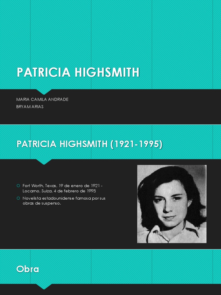 Patricia Highsmith: Vida y Obra | PDF | Novela negra, policíaca y ...
