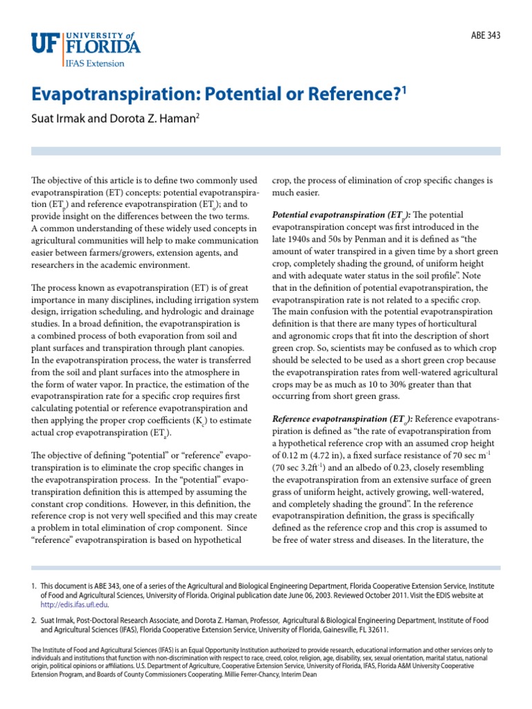 Evapotranspiration Process