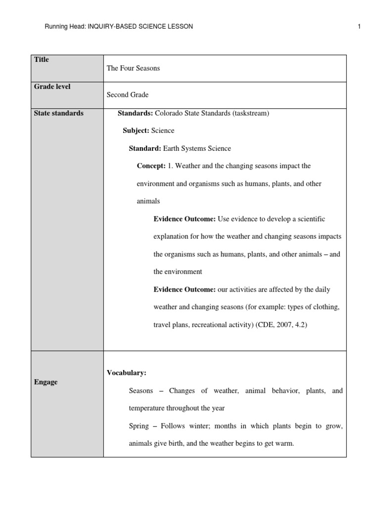 Inquiry-Based Science Lesson | PDF | Weather | Inquiry Based Learning