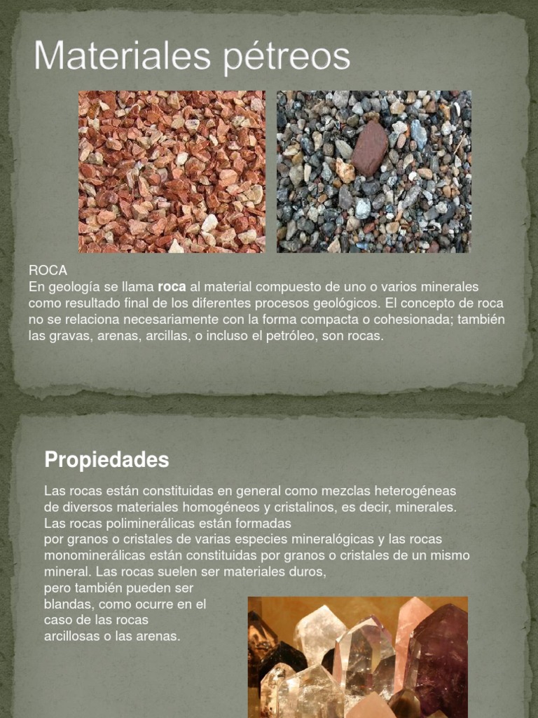 Materiales Pétreos | PDF | Roca (geología) | Materiales
