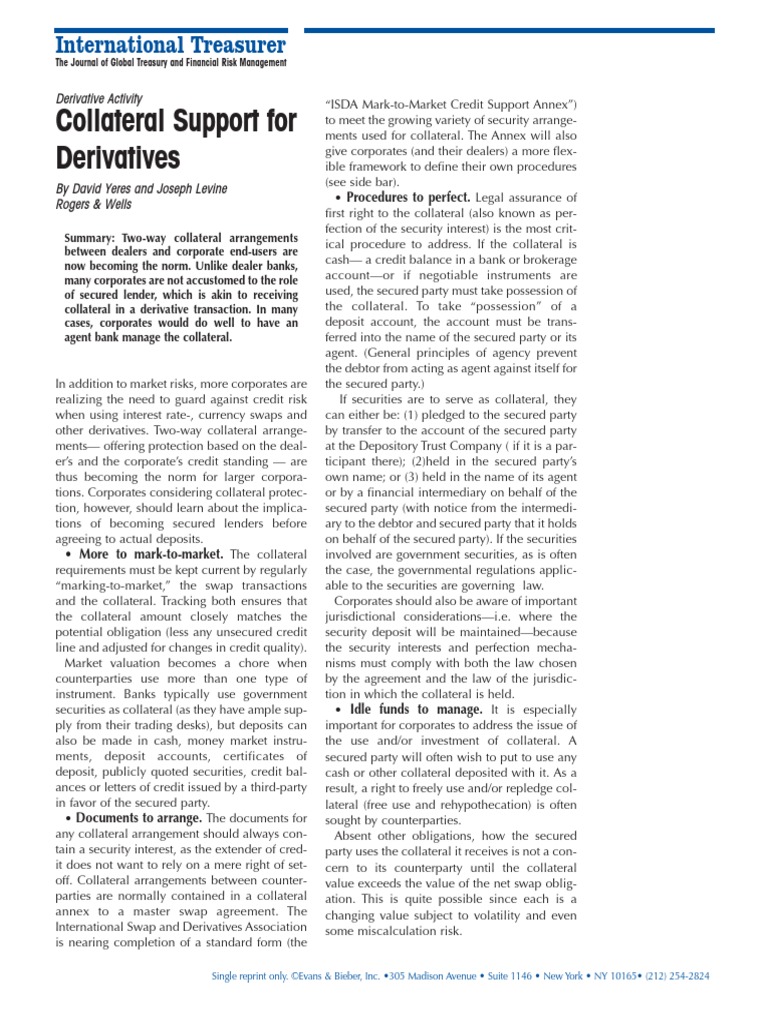 Collateral Management in Derivatives | PDF | Derivative (Finance ...
