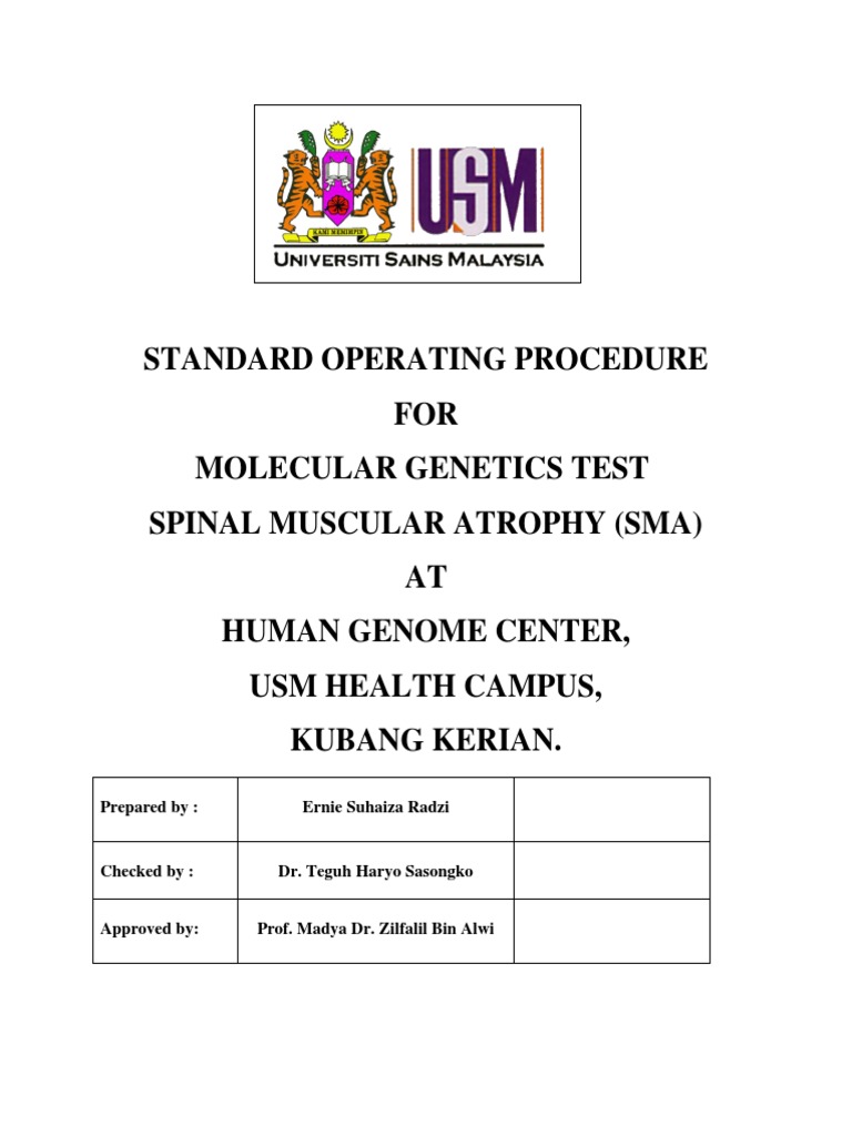 Standard Operating Procedure FOR Molecular Genetics Test Spinal ...
