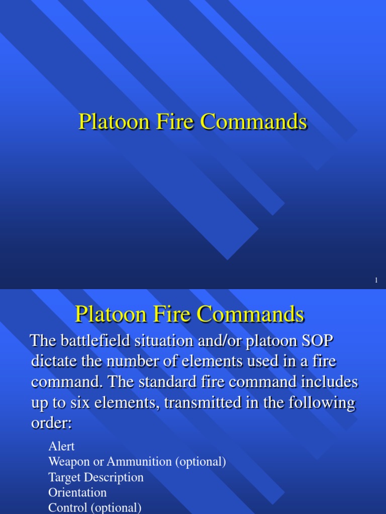 Platoon Fire Commands | PDF | Ammunition | Platoon