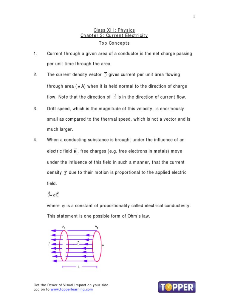 XII Phy Ch3 CurrentElectricity Concepts. | PDF | Electric Current ... XII Phy Ch3 CurrentElectricity Concepts. | PDF | Electric Current ...