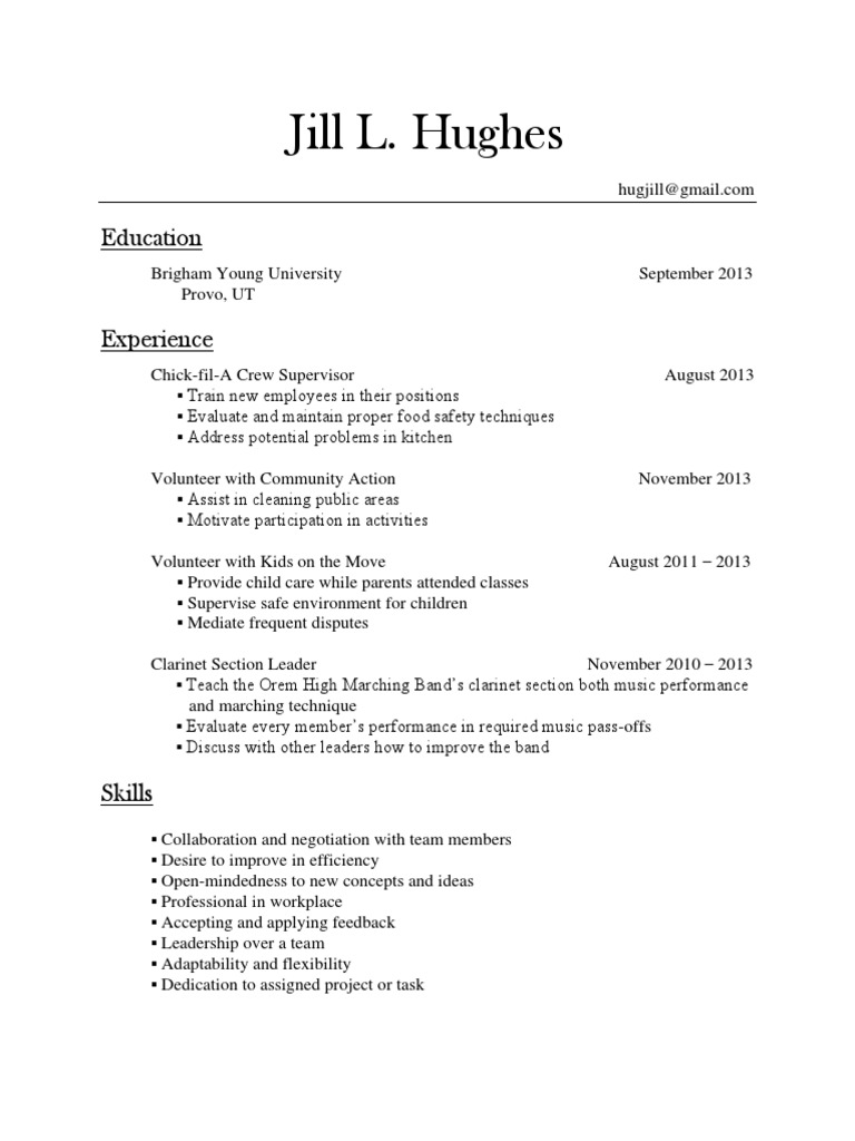 Resume Jill Hughes | PDF