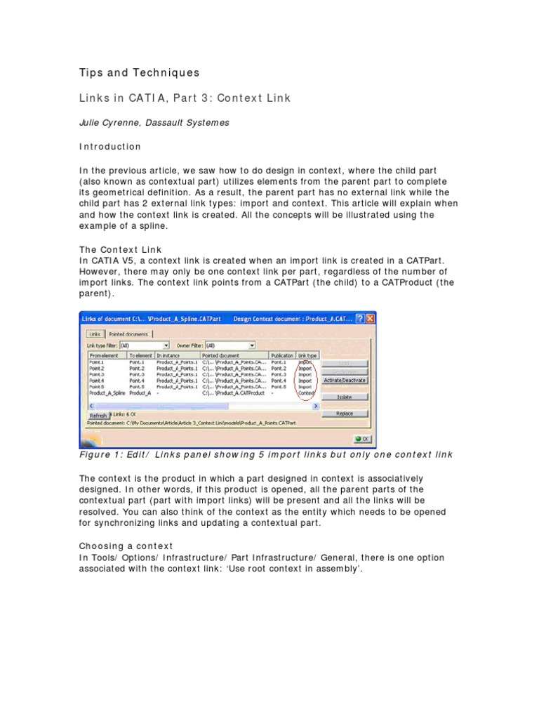 Links in CATIA, Part 3: Context Link: Tips and Techniques | PDF | Software Engineering | Areas ...