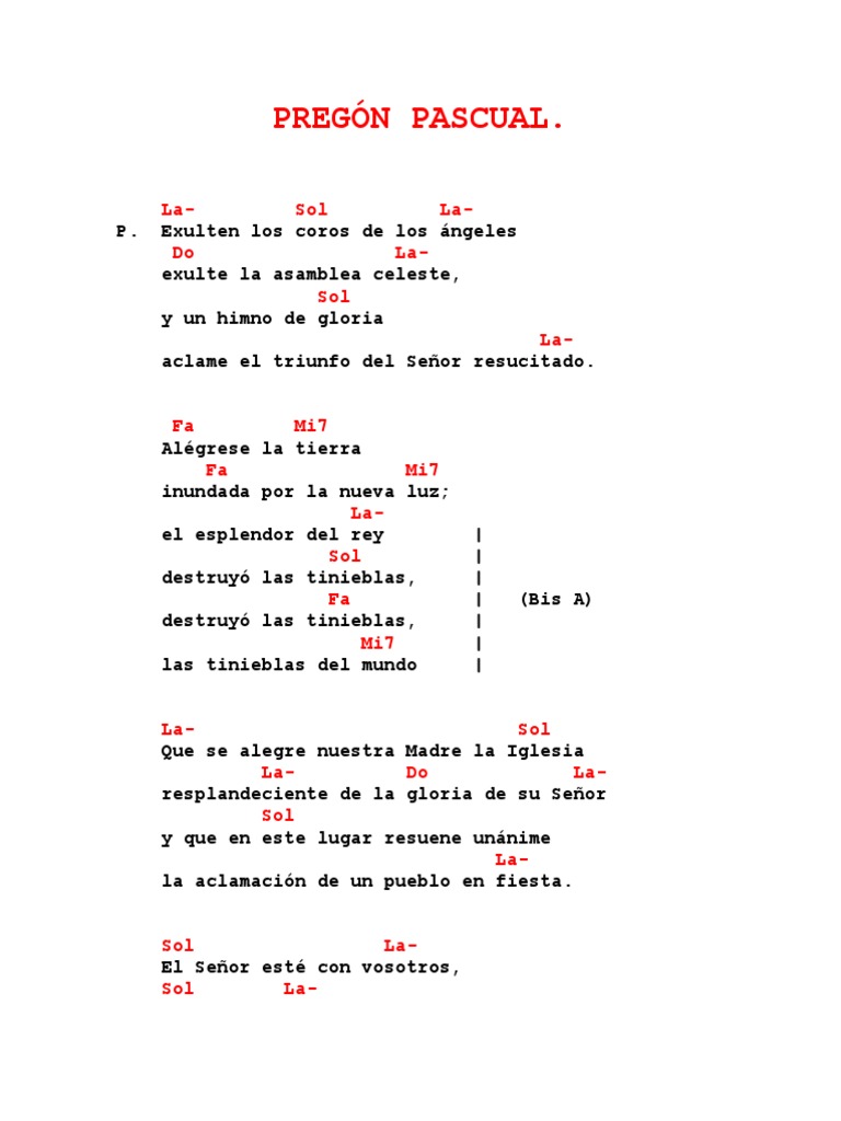 Pregón Pascual | PDF | Pascua de Resurrección | Cristo (título)