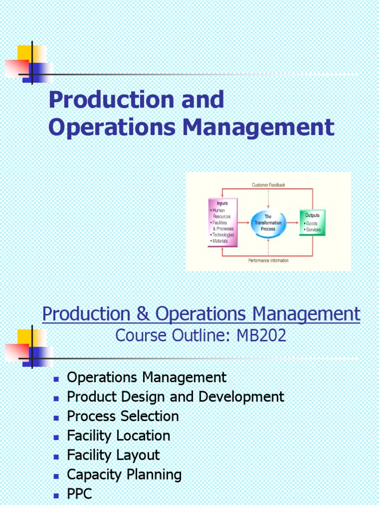 Production and Operations Management | PDF | Operations Management ...