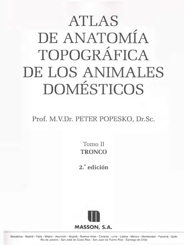 Popesko Peter - Atlas de Anatomia Topografica de Los Animales ...