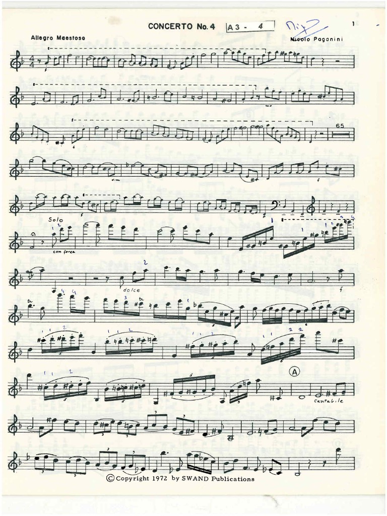 Paganini-Concerto-N4 Violon | PDF