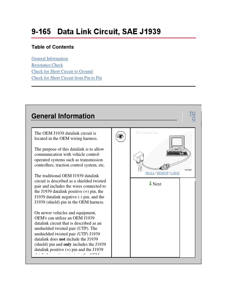 9-165 Data Link Circuit, SAE J1939: General Information | PDF ...