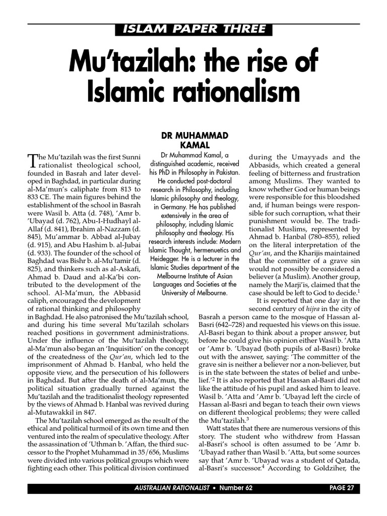 The Emergence of Early Islamic Rationalism: The Rise and Doctrines of ...