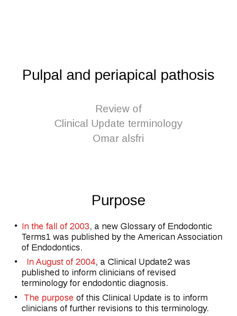 Pulpal and Periapical Pathosis | PDF | Medical Diagnosis | Dentistry