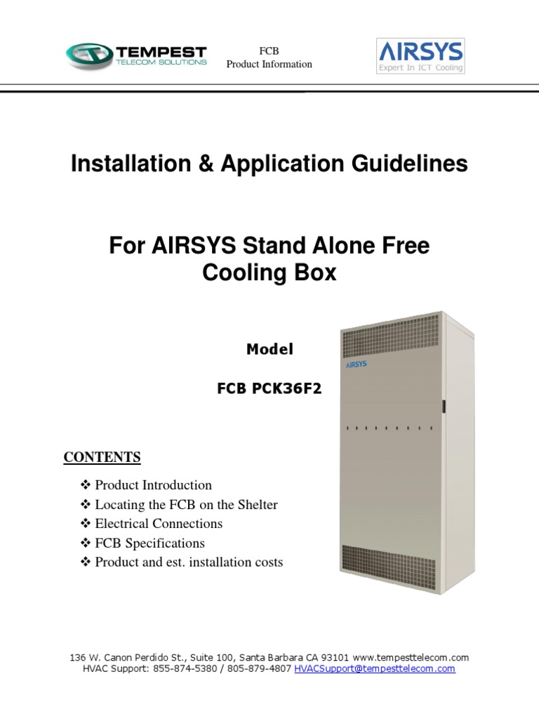 Airsys FCB Installation Guidelines Rev 1 | PDF | Air Conditioning | Hvac