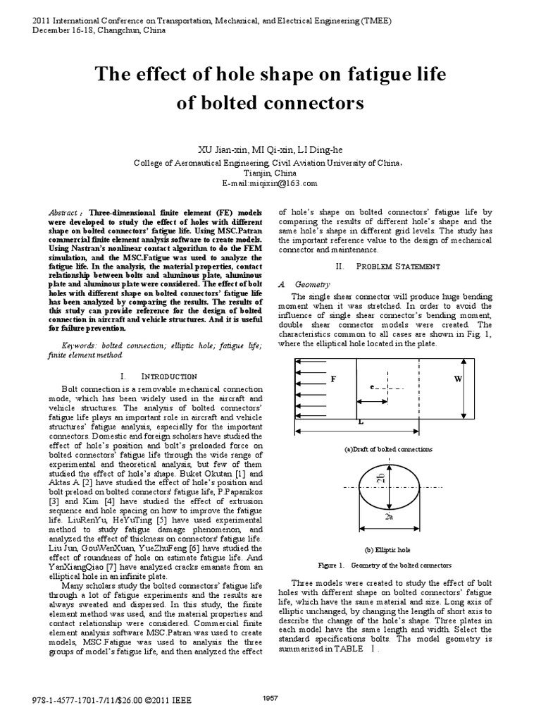 The Effect of Hole Shape On Fatigue Life | PDF | Fatigue (Material ...